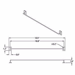 FixtureDisplays® 18"W Wall Mount Bracket Accessories for Greeting Card Post Card Calendars Magazine Display Rack White Bars Silver Pockets 11608-WHITE-NF