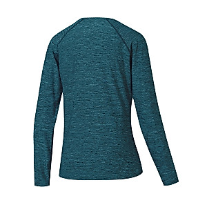 Willit Women's UPF 50+ Sun Protection Shirt Long Sleeve SPF UV Shirt Rash Guard Swim Hiking Fishing Tops Lightweight Slubby Light Blue L