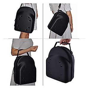 Hat Travel Case, Hat Storage for Baseball Caps, Hat Organizer Bag Box Storage for Baseball Cap, Caps Carrier Ball Hat Holder for 6 Caps, Travel Hat Display Carrier Bag Black