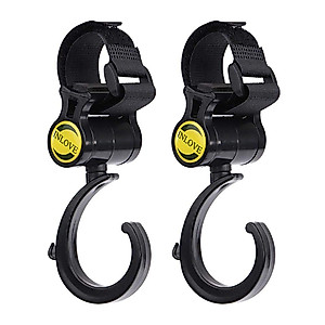 Baby Stroller Hooks, 2 PCS 360°Multi Purpose Hanger Suspension Bag Clip Organizer Accessories for Baby Travel Walking Shopping