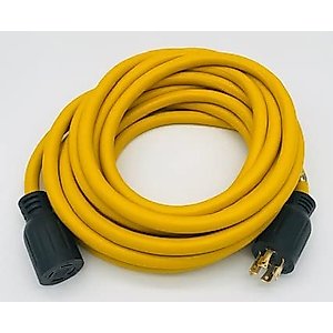 Connecticut Electric 50 Foot Generator Power Extension Cord, 30 Amp, 4 Prong, NEMA L14-30P (Male), NEMA L14-30R (Female)