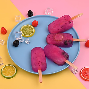 WMKGG Popsicle Silicone Molds Set, 2 PCS Ice Cream Molds with 50 Wooden Sticks for Cake Pop, Ice Pop, Cakesicles (Standard Size/Pink)