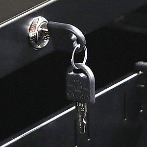 Rockjame Lateral Filing Cabinet, 2 Drawer Metal Lockable File Cabinet for Commercial Grade Office Legal and Letter File (Black)