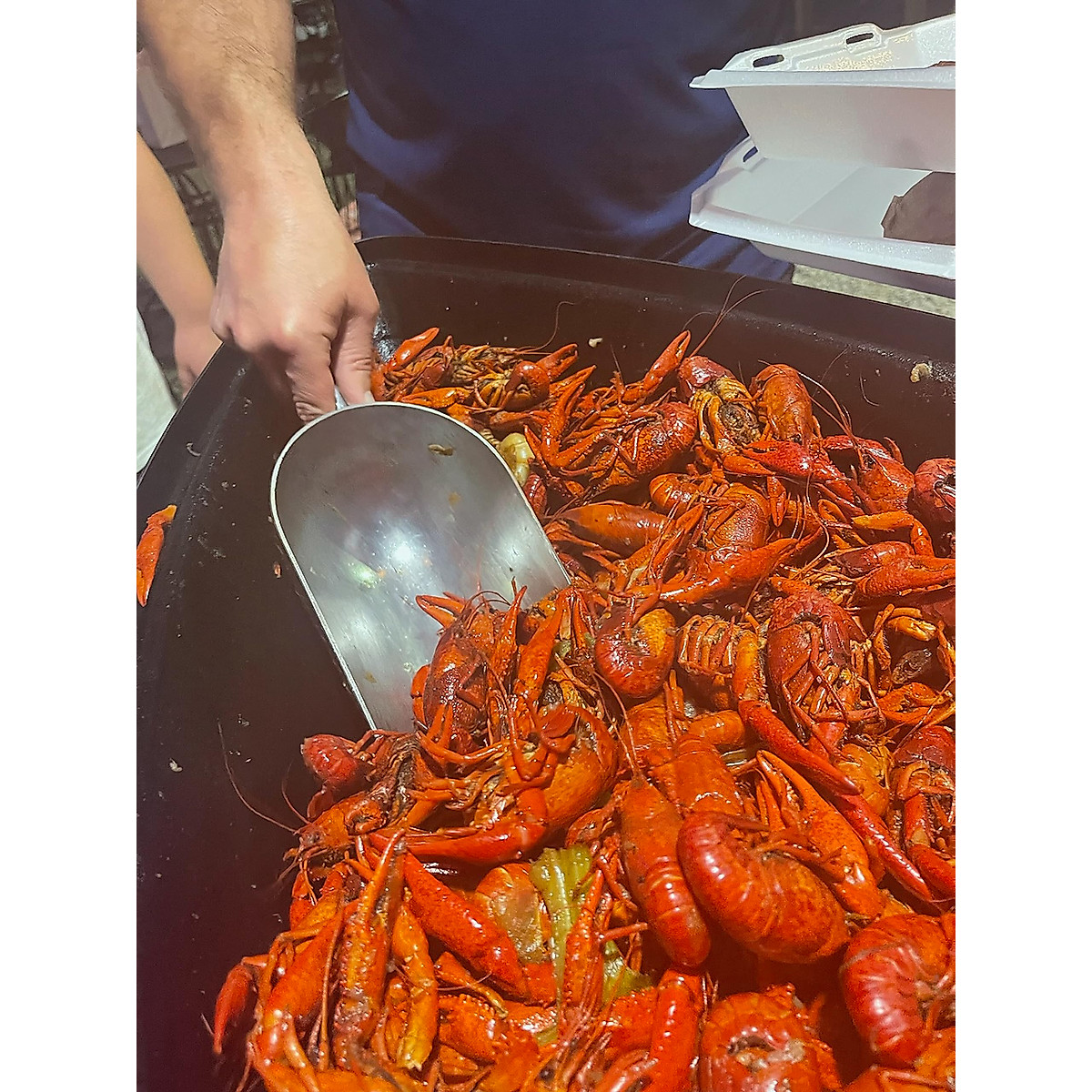 King Kooker Aluminum Crawfish Scoop, 1 Piece, Round Bottom, Great for Seafood, Ice, Coffee, Any Bulk Items