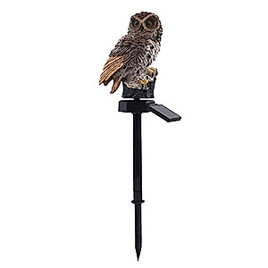 Uniprod LED Garden Lights - Solar Night Lights Owl Shape Solar-Powered Lawn Lamp - Waterproof, Energy Saving (Brown)