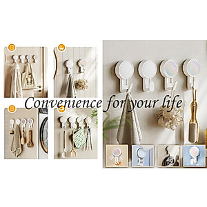2PCS Suction Cup Hooks for Shower Hooks for Inside Shower, Removable Wall Hooks for Hanging Shower Suction Cup Hooks for Loofah, Robe, Towels, Glass Window, Shower Wall, Bathroom, Kitchen (Slim Hook)