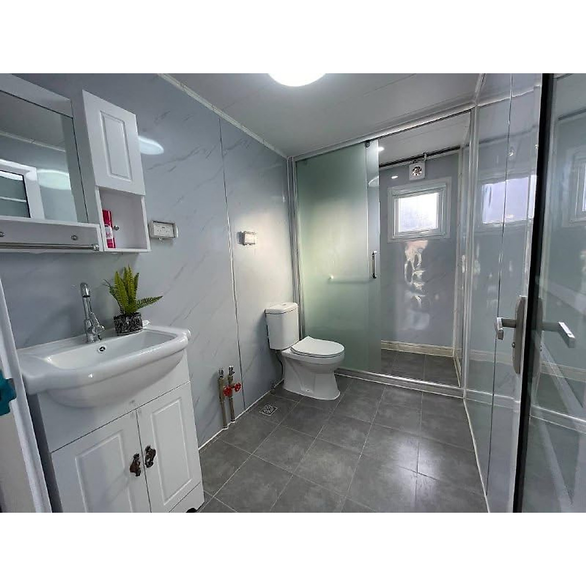 40FT Tiny House to Live in,SAA Portable Prefab House with 3 Bedroom 1 Full Equipped Bathroom and Kitchen,Foldable Mobile Home with Steel Frame,Prefabricated Expandable Container House for Adult Living