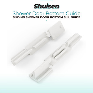 Shuisen Sliding Shower Door Bottom Sill Guide, Glass Shower Door Track Guide, Shower Door Jamb Repair Kit, Shower Door Replacement Parts, 2 Pack