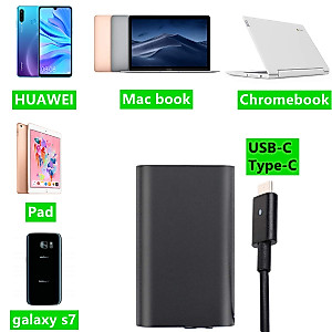 New USB-C Laptop Charger 45W for Dell XPS 13 9360 9365 9380 Adapter; Inspiron 14 7437 Latitude 7390 2in1 7275 7370 5175 5285; LA45NM150; 04RYWW; 0HDCY5