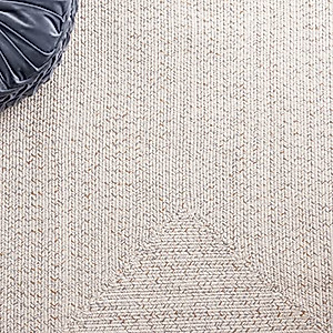 SAFAVIEH Braided Collection 8' x 10' Ivory/Light Grey BRA201A Handmade Farmhouse Living Room Dining Bedroom Area Rug