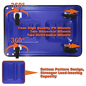 LMKOPUER Folding Platform Cart, 880lb Weight Capacity Rolling Flatbed Cart Hand Platform Truck Moving Platform Dolly Push Cart with 360 Degree Swivel Wheels