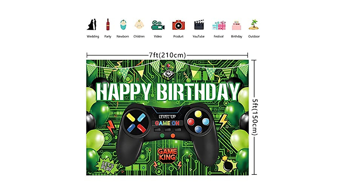 Video Game Theme Party Backdrop for Epic Celebrations