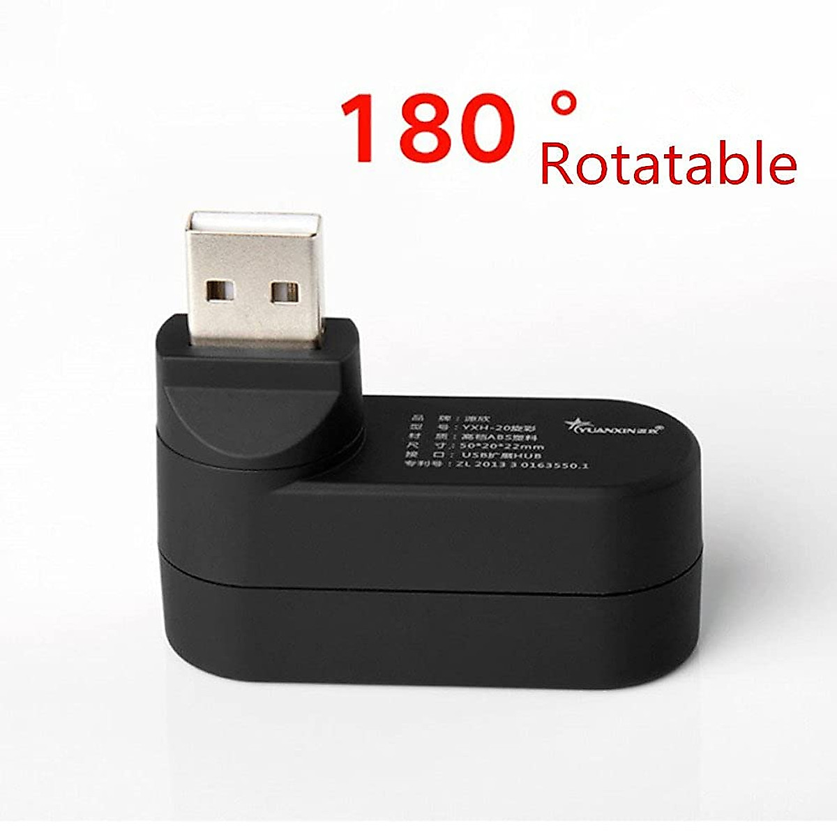 Sudroid USB Port Splitter, 3 Port USB 3.0 Expander Splitter [90°/180° Degree Rotatable] for Laptop, Xbox, Wii, PS3, PC, MAC, Mac Book, Tablet, Tab, Console, Printer, Camera(Black)