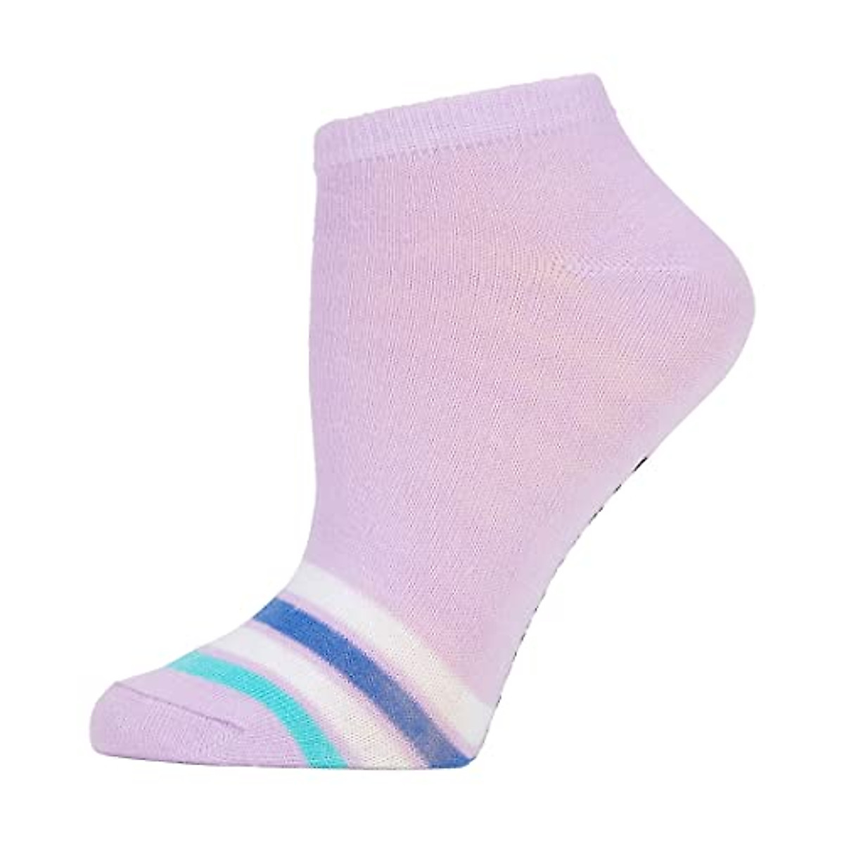 Steve Madden Women's 10 Pairs Pattern Low Cut Athletic & Comfy Sports Socks, White Multi 1