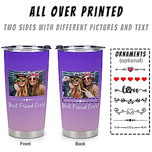 Personalized Picture Tumbler for Men Women, Insulated Stainless Steel Travel Mug, Custom Photo Image & Text on Coffee Cup, Gift for Dad Mom Families Friends,Multi Color