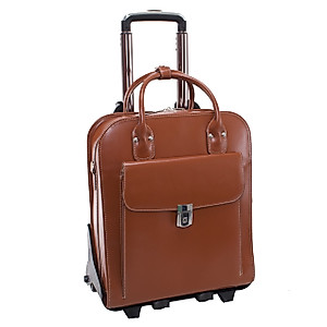 McKleinUSA, W Series, LA Grange, Top Grain Cowhide Leather, 15" Leather Vertical Patented Detachable -Wheeled Ladies' Laptop Briefcase, Brown (96494), One Size