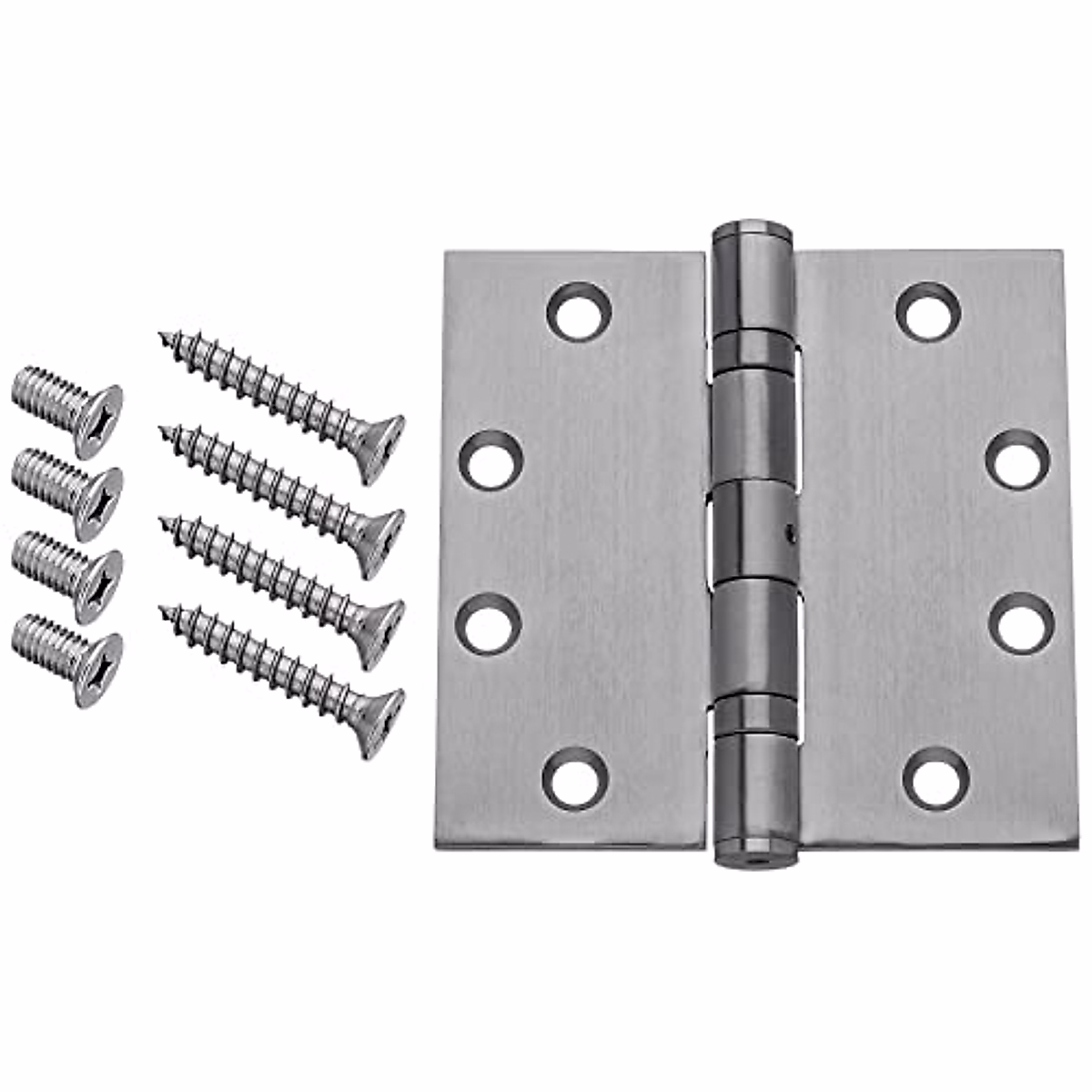 Dynasty Hardware Commercial Grade Ball Bearing Door Hinge 4-1/2 x 4-1/2 Full Mortise Stainless Steel, Non-Removable Pin - 3- PACK