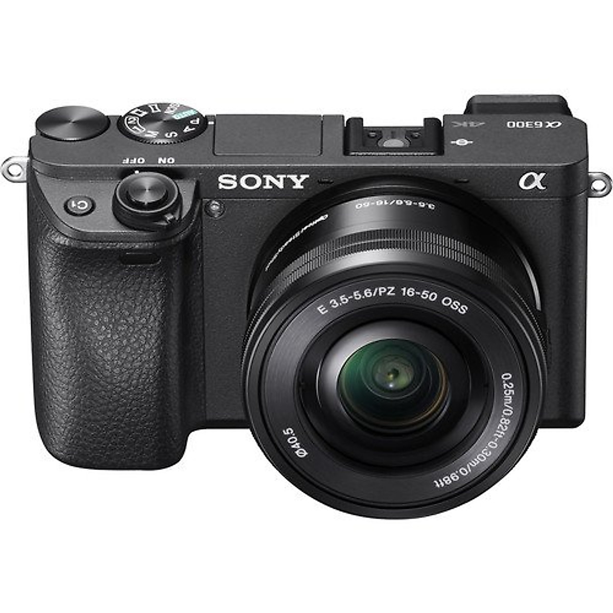 Sony Alpha a6300 Mirrorless Camera with 16-50mm Lens Black ILCE6300L/B with Soft Bag, Tripod, Additional Battery, Rode Mic, LED Light, 64GB Memory Card, Card Reader, Plus Essential Accessories