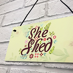 XLD Store She Shed Garden Sign Gift for Her Woman Cave Mum Sister Friendship Home Plaque