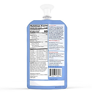 Cerebelly Baby Food Pouches Stage 1 – Purple Carrot Blueberry Smoothie (Pack of 6), Organic Fruit & Veggie Purees, Great Toddler Snacks, 16 Brain-supporting Nutrients from Superfoods, No Added Sugar