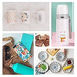 A-SUB Waterslide Decal Paper for Inkjet Printers 25 Sheets White Water Slide Transfer Paper 8.5x11 in for DIY Tumbler, Mug, Glass Decals