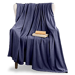 Martex Fleece Blanket Queen Size - Fleece Bed Blanket - All Season Warm Lightweight Super Soft Anti Static Throw Blanket - Navy Blanket - Hotel Quality- Blanket For Couch (90x90 Inches, Navy)