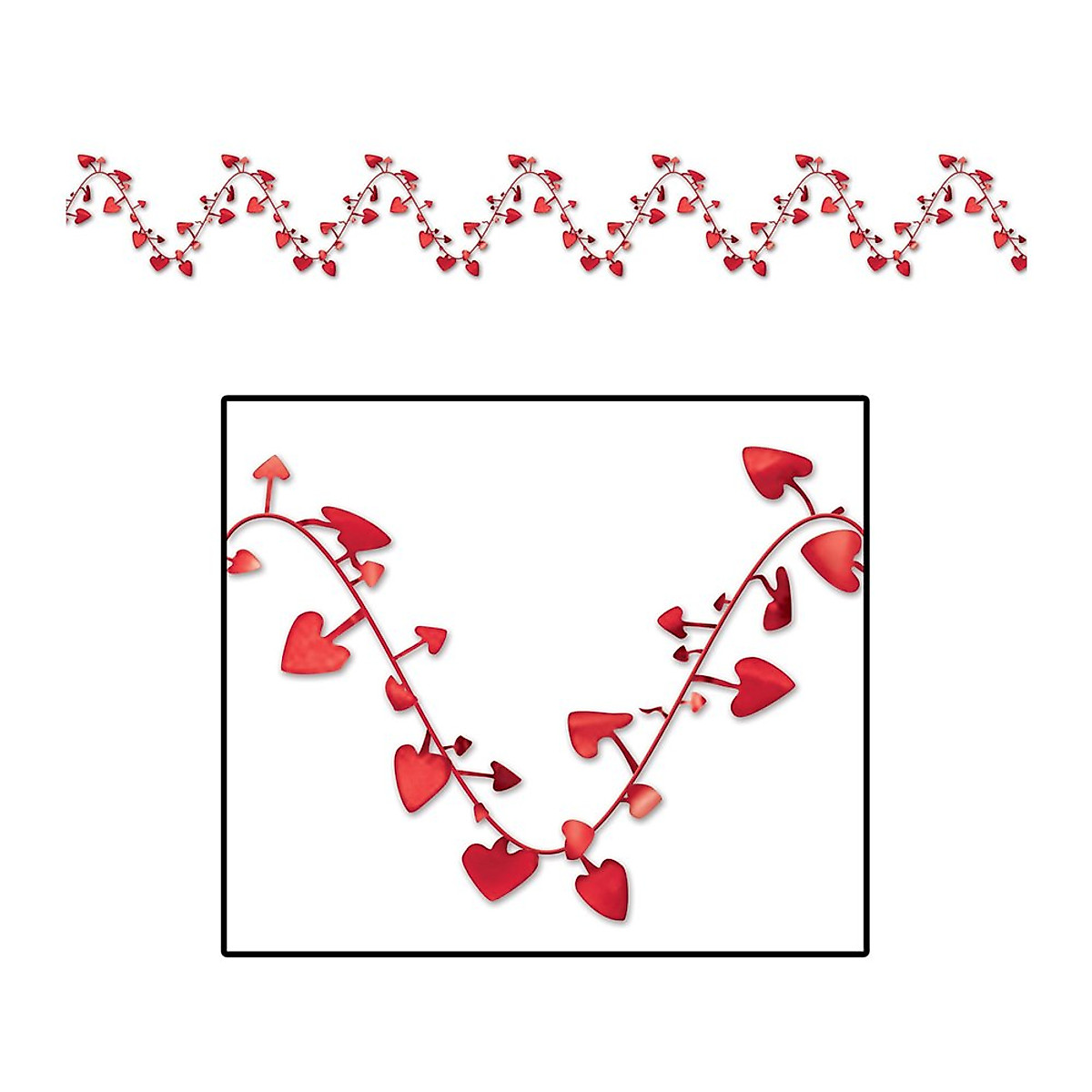Gleam 'N Flex Heart Garland (red) Party Accessory (1 count) (1/Pkg)