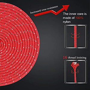 HIKEMAN 50m Reflective Guyline Solid Braid Nylon Camping Rope with Aluminum Adjuster Cord Tensioner Tent Accessory for Outdoor Travel,Hiking,Backpacking and Water Activities (Black, 3mm)