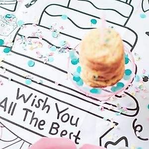 Huge Birthday Coloring Banner - 36 x 72 Inches Giant Paper Coloring Poster Paper Tablecloth for Kids Parties