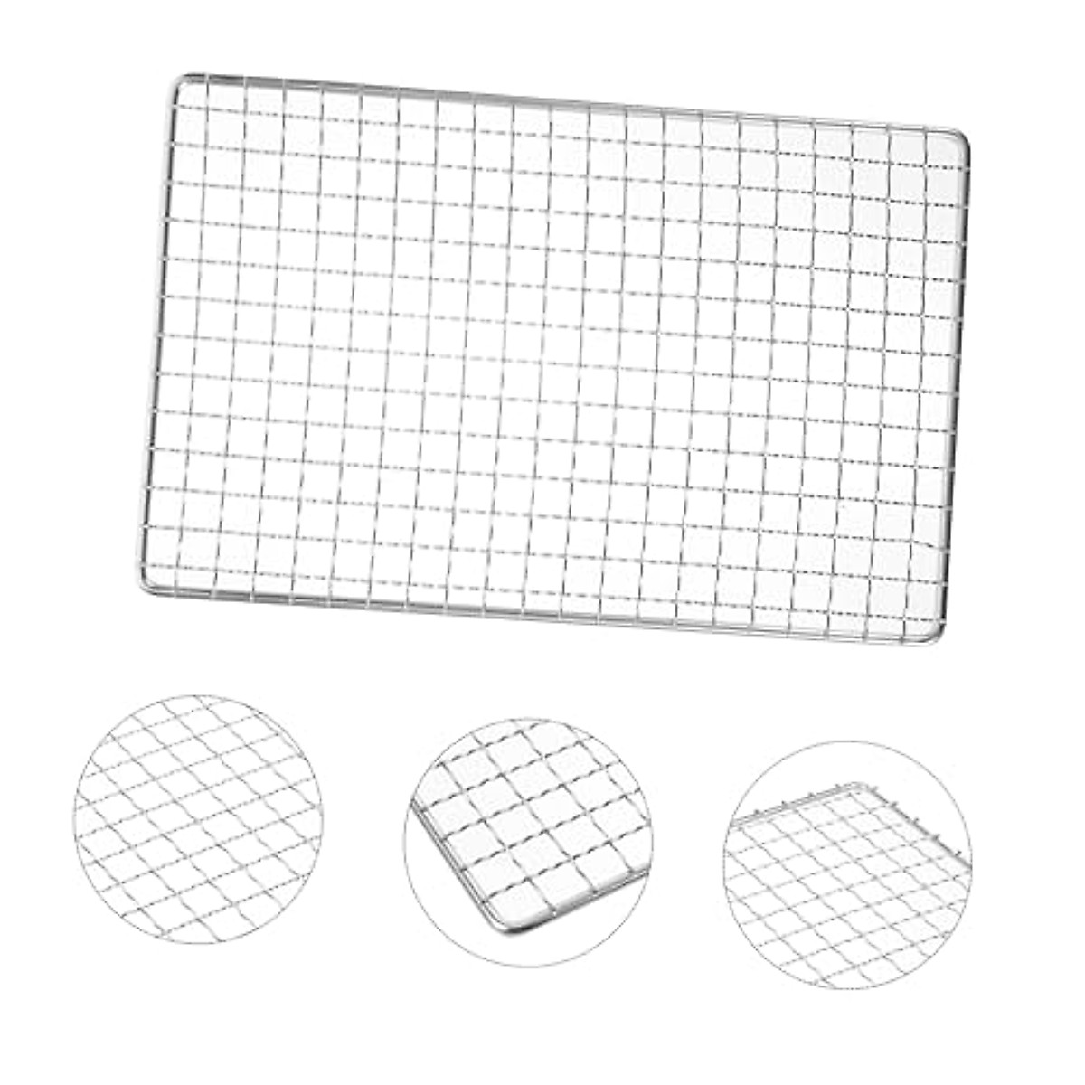 IFANLANDOR 1 Pc Stainless Steel Grill Grilling Grid Roasting Rack Charcoal Grill Grate BBQ Wire mesh Stainless Steel mesh mat Smoker mesh Grate Charcoal BBQ Barbecue Mesh Camping Smoky