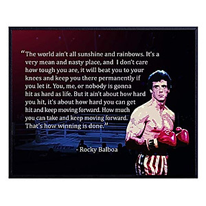 Rocky Balboa Quote – 8x10 Inspirational Motivational Wall Art Poster for Home, Apartment, Gym, Studio or Office Decor - Inspiring Room Decorations or Gift for Entrepreneurs, Trainers – Unframed Print