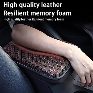 Blilo Car Center Console Pad, Waterproof PU Leather Car Armrest Seat Box Cover, Vehicle Central Control Cushion Protector, Car Interior Decor Accessories for Most Vehicle, SUV, Truck (Blue)