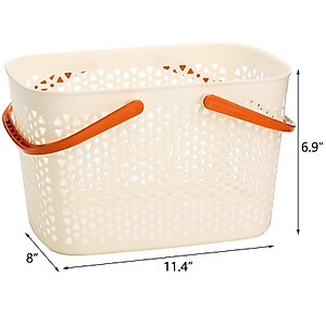 Hedume 2 Pack Portable Shower Caddy Basket, Plastic Organizer Storage Tote with Handle, Plastic Storage Caddy Basket for Bathroom, College, Dorm, Kitchen, Camp, Gym, Garden, Cleaning Supplies