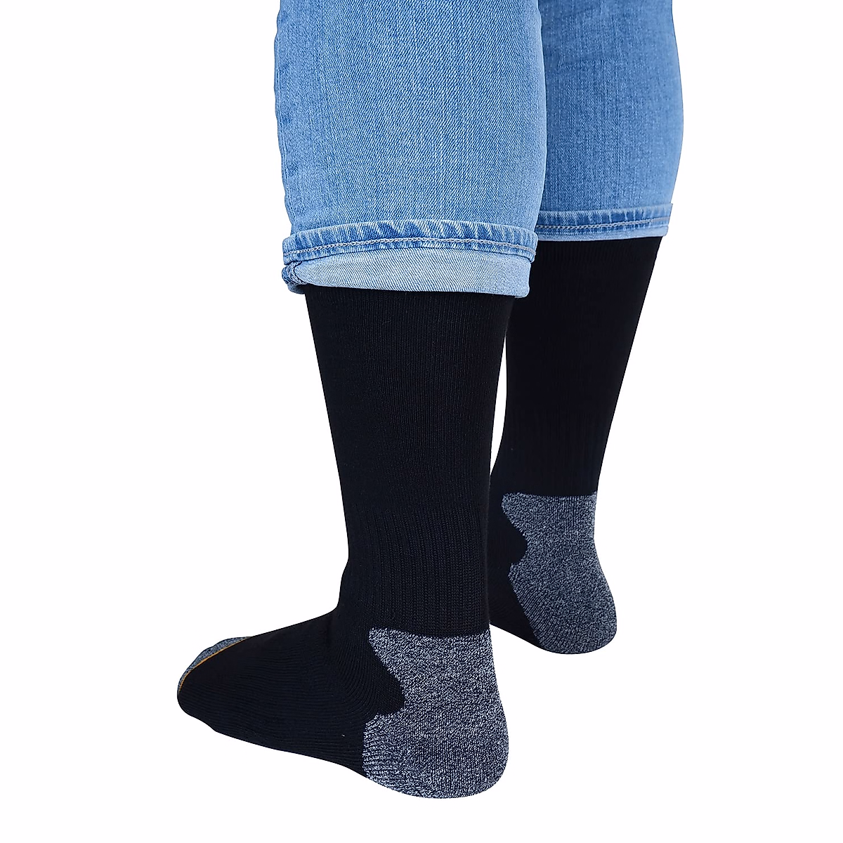 Foemo 6 Pairs of Performance Socks for Men - Versatile and Supportive, with Reinforced Heel and Toe (Black)