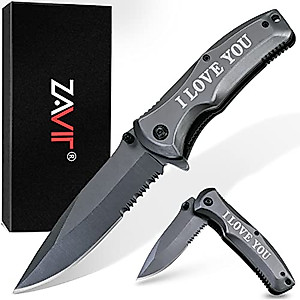 ZAVIT Gifts for Him Husband Men Dad,I LOVE YOU Pocket Knife,Anniversary Birthday Gifts Ideas,Christmas Stocking Stuffers Gifts for Men,Valentines Day Gifts for Boyfriend,Fathers Day Him Unique Gifts