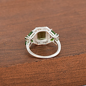Ravishing Impressions 925 Sterling Silver Moldavite Bridal Ring Statement Engagement Wedding Birthday Jewelry Gifts For Women