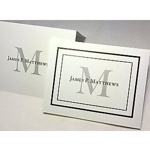 Personalized Thank You Note Cards with Envelopes. Set of 50 or 20 Cards. Quality Linen Textured Card Stock. Folding Cards, Blank Inside. Optnl return address labels. (20 Pack, WITHOUT BORDER)