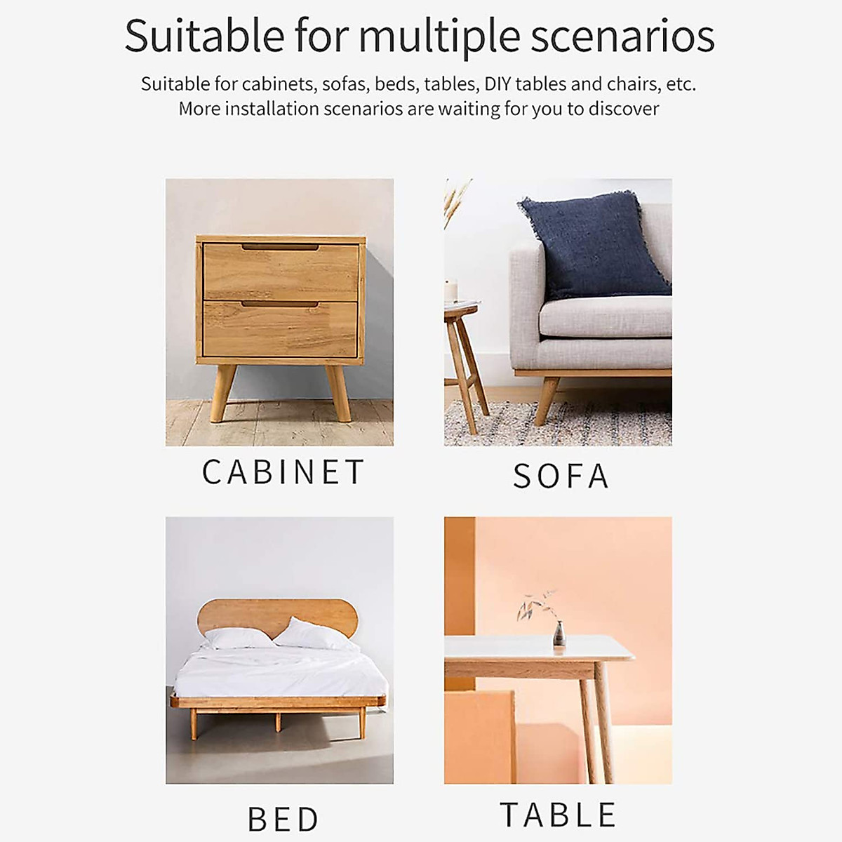 Alecutremy Wood 4 Inch Tapered Furniture Legs Set of 4 Round Solid Mid Century Couch Feet Replacement Legs for Sofa Dresser Cabinet Bed Ottoman Home DIY