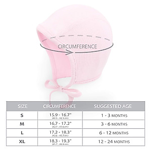 HappyTree 2 Pack Baby Hat Bonnet Soft 100% Combed Cotton Toddler Infant Beanie Pilot Caps, White + Light Pink, Medium