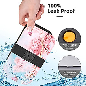 KOOLR Pink Sakura Print Bento Box Adult Lunch Box With 2 Compartments Stackable For Work Picnic Leak Proof Bento Box