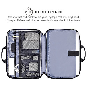 11.6-12.9 Inch Waterproof Laptop Bag Sleeve for Women Men Business Briefcase with Organizer for Acer Chromebook Spin 311, Lenovo Chromebook C330, Samsung Chromebook 4, HP ASUS Dell Surface Case, Black