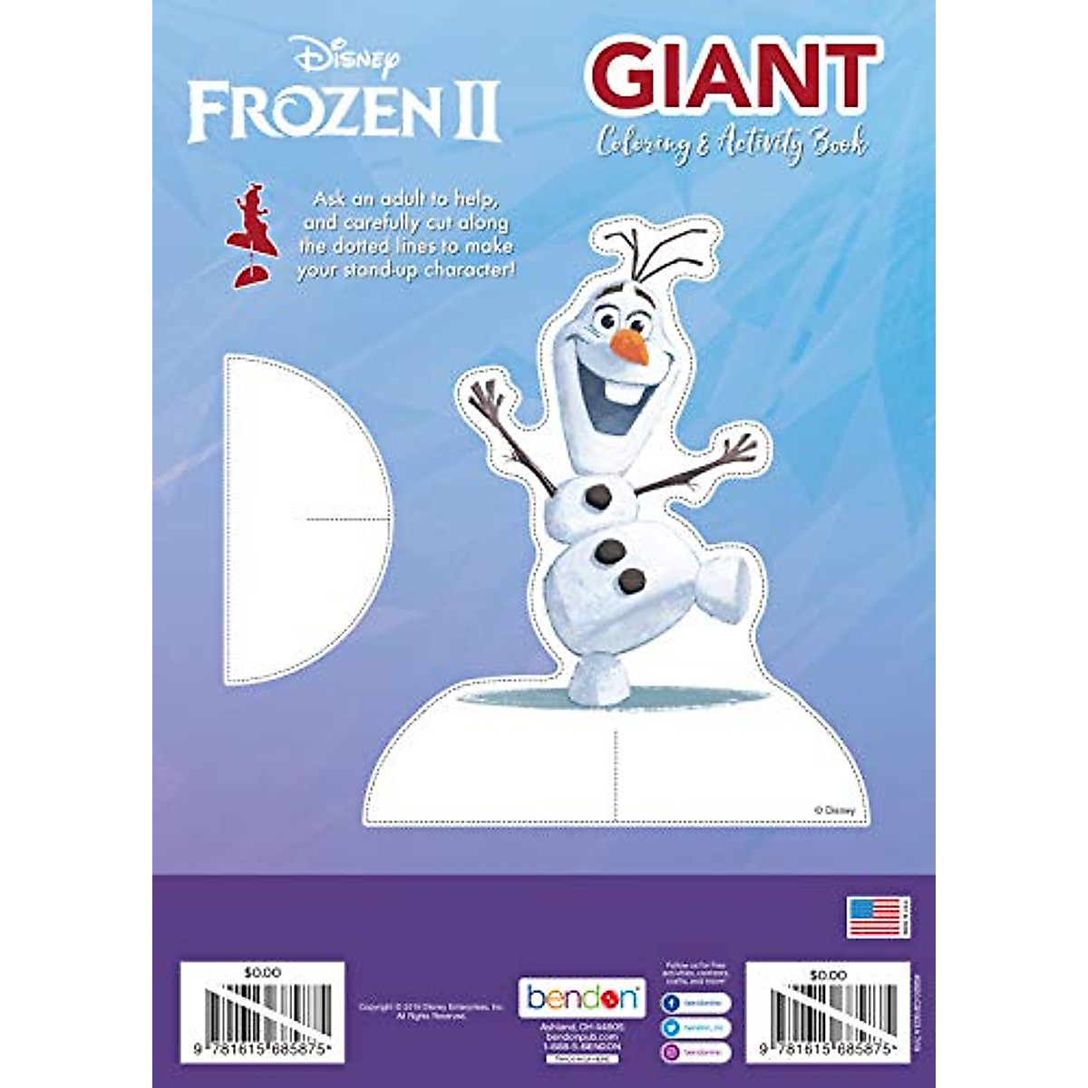 Disney Frozen 2 Elsa and Anna Giant 192-Page Coloring and Activity Book with Over 100 Stickers and a Poster 45820 Bendon