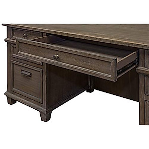 Martin Furniture Double Pad Desk, 68", Weathered Dove