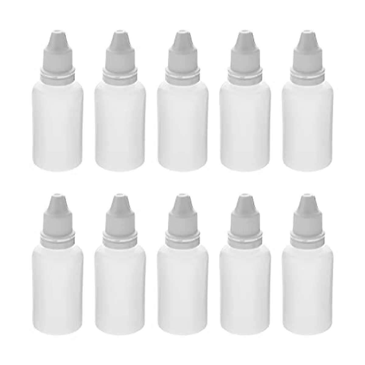 Othmro 1oz PE Lab Eye Plastic Dropper Bottles 20pcs, 30ml Squeezable Eye Liquid Dropper Thin Mouth Via of Liquid Sample Seal Storage Bottle with Childproof White Cap