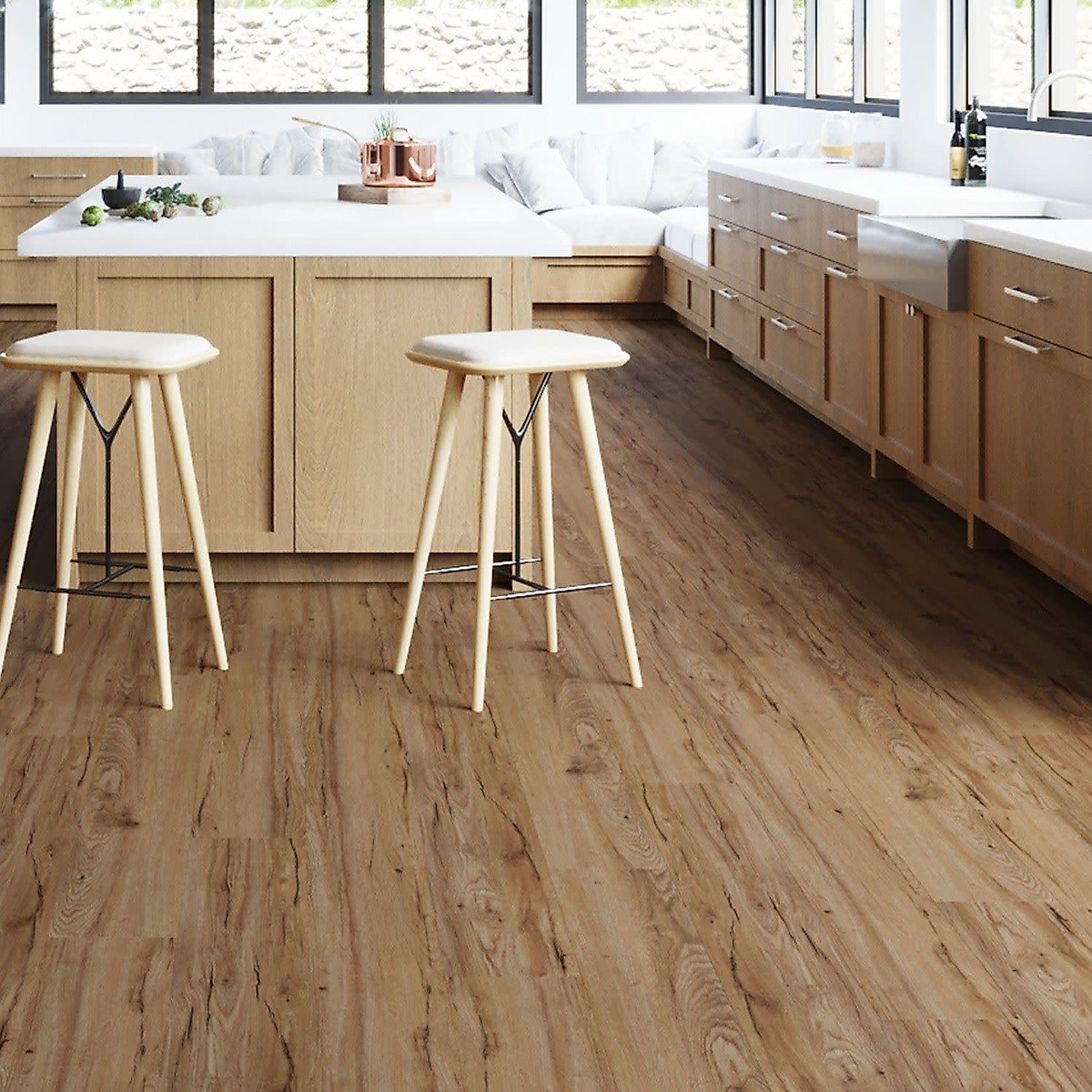 Lucida Surfaces Luxury Vinyl Flooring Tiles | Interlocking Flooring for DIY Installation | 10 Wood-Look Planks | MaxCore Ultra | 24.5 Sq. Feet (10 Planks, Pioneer Oak, 10)