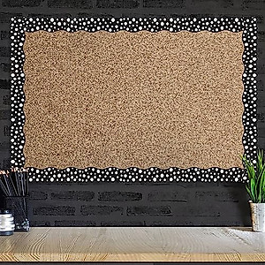 99 Feet Polka Dot Bulletin Board Borders Black and White Polka Dots Scalloped Border Trim Dots Classroom Borders Decoration for Back to School Bulletin Board Home Classroom Chalkboard Decor,3 Rolls