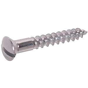 Hillman 1187 Brass Chrome Plated Oval Head Slotted Wood Screw 8 x 1 1/4 in. 30-Pack
