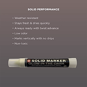 SAKURA Solid Glow-In-the-Dark Paint Markers - Permanent Marker Paint Pens - Window, Wood, & Glass Marker - Glow In the Dark Paint - 1 Pack