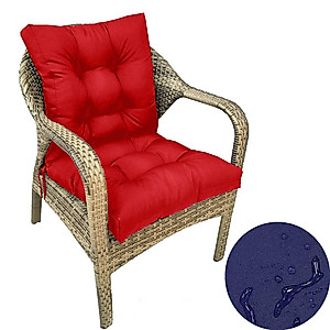 GPPSUNGD Waterproof Rocking Chair Cushion Patio Chair Cushion Outdoor Chair Cushions Set of Upper and Lower with Ties (Red)