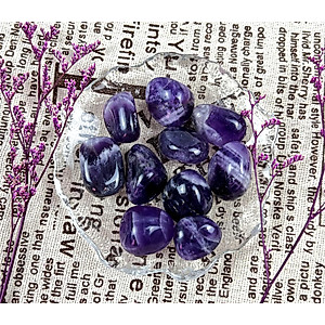 10 Packs Amethyst Natural Healing Crystals Amethyst Crystals Natural Tumbled Polished Stones Palm Worry Stone Chakra Reiki Balancing